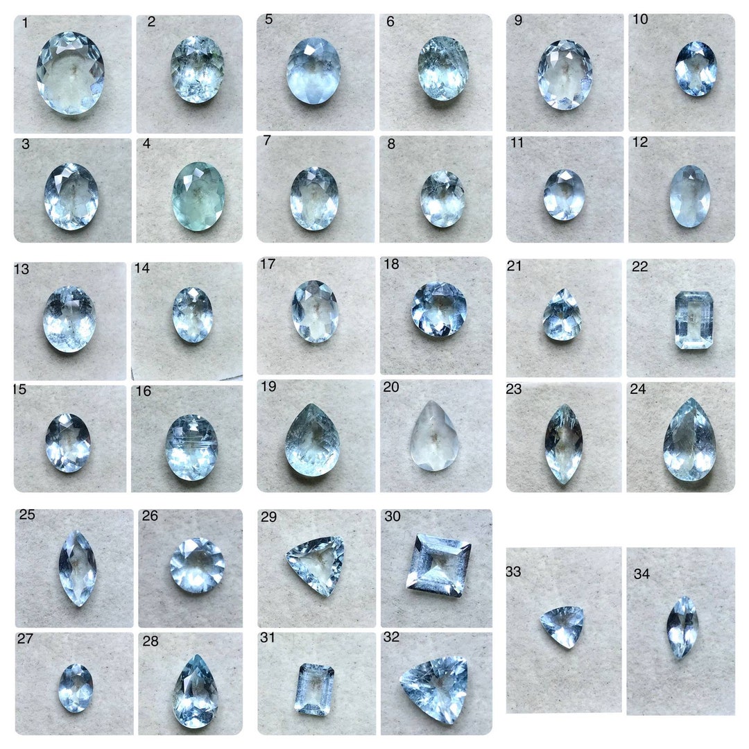 Natural Aquamarine Faceted Loose Gemstone Cut Pendant Size Ring Size ...