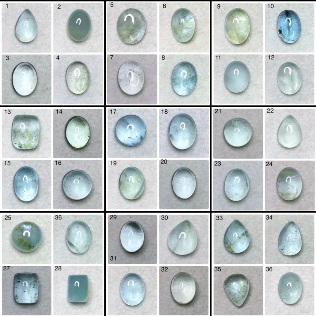 Natural Aquamarine Cabochon Loose Gemstone Cut Pendant Size Ring Size ...