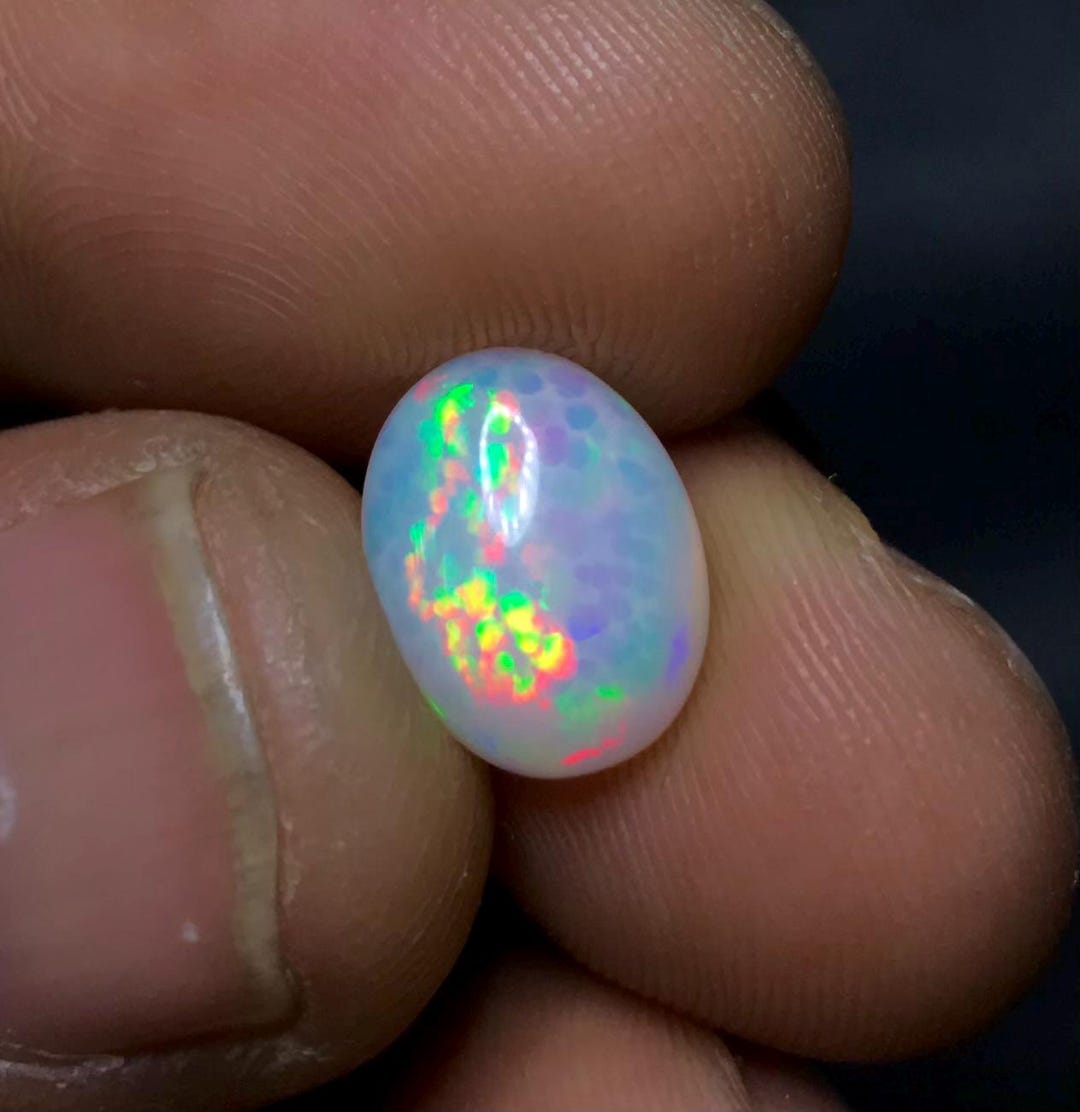 12X9 MM 2 Ct Natural Fire Honeycomb Ethiopian Opal Cabochon Welo Opal ...