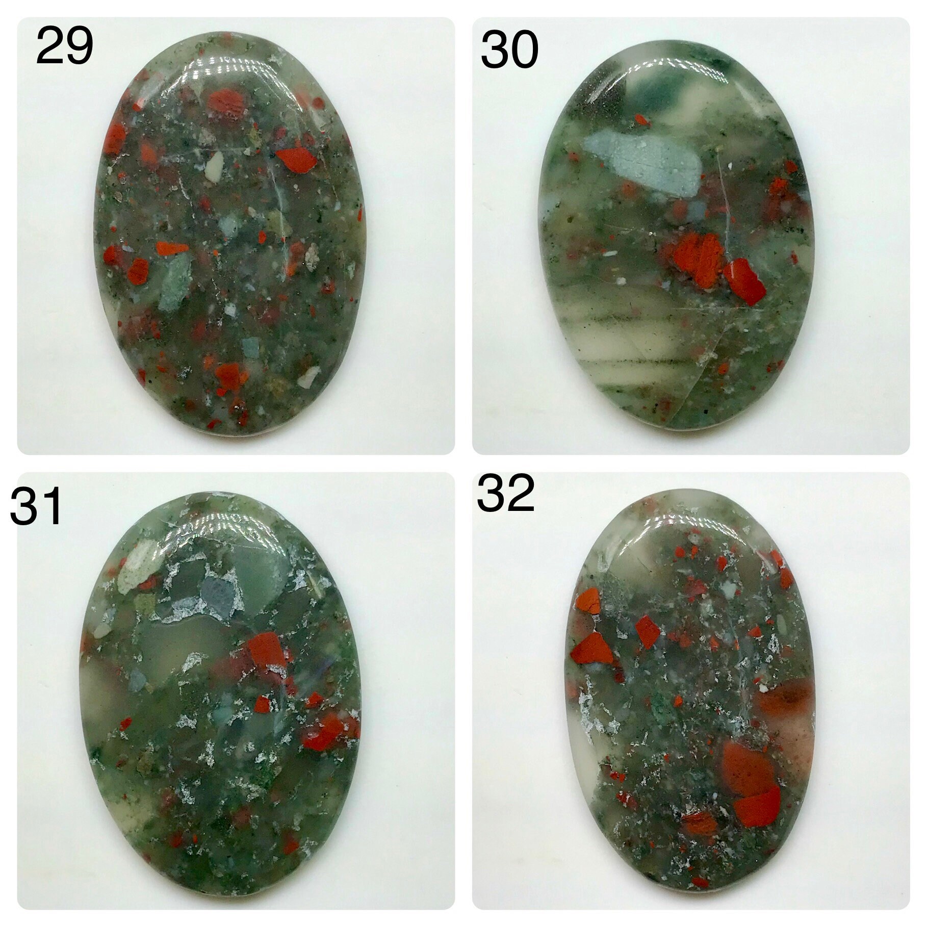 Natural Red Blood Stone Agate Cabochon Loose Gemstone Cut Earrings ...