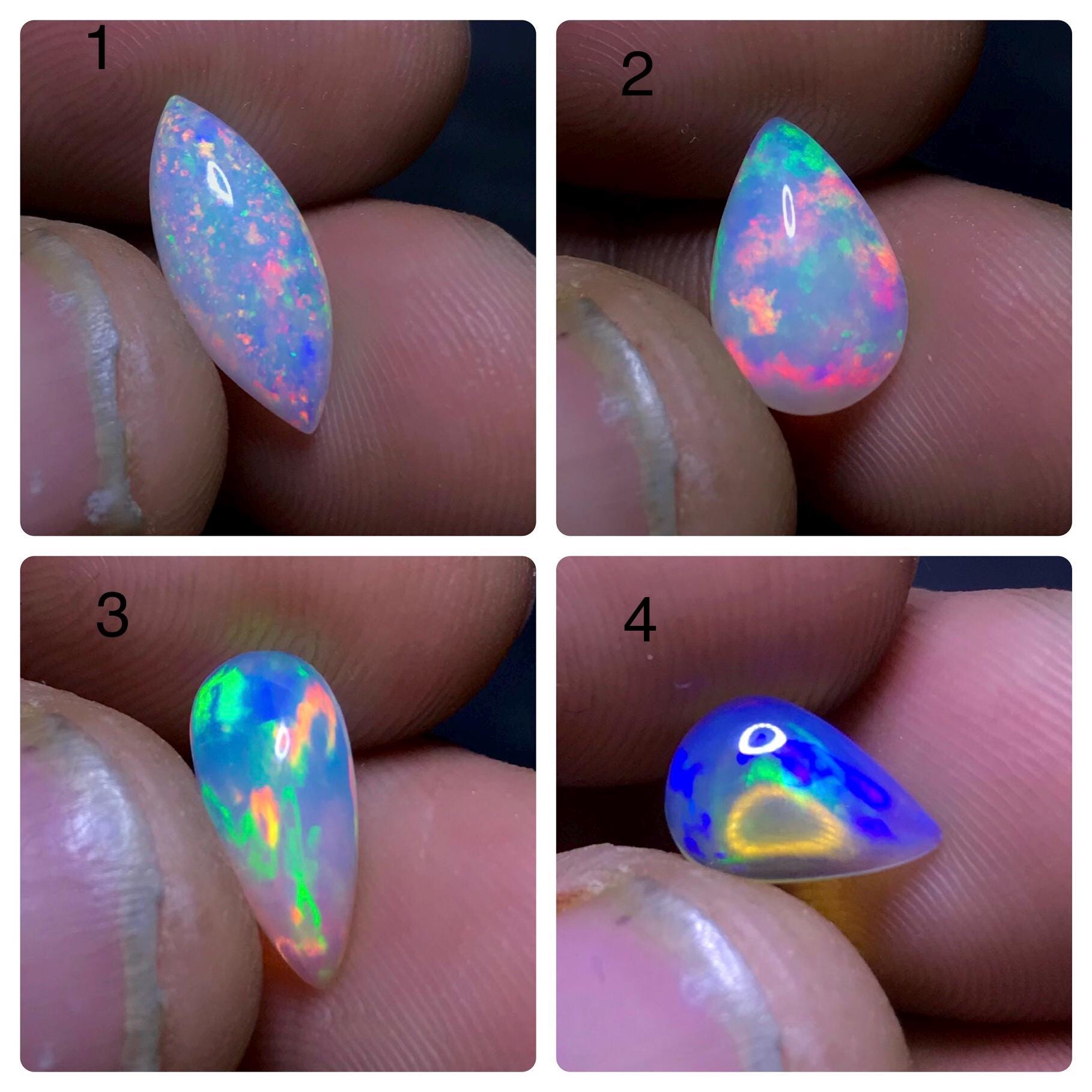 Natural Fire Ethiopian Opal Cabochon Welo Opal Loose Gemstone Cut ...