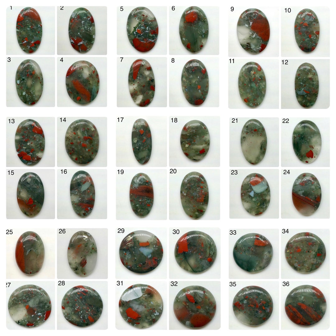 Natural Red Blood Stone Agate Cabochon Loose Gemstone Cut Earrings ...