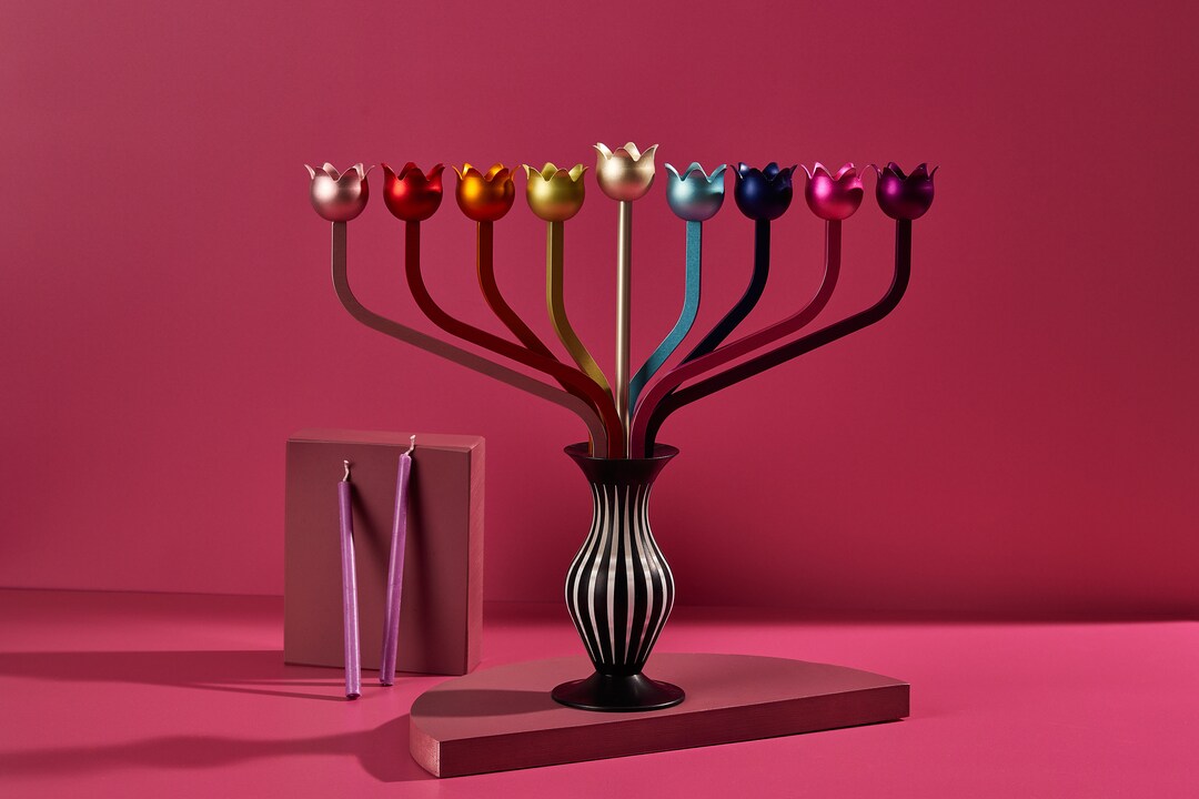 Akilov Design, Anodized Menorah, Made From Aluminium, Modern Design ...