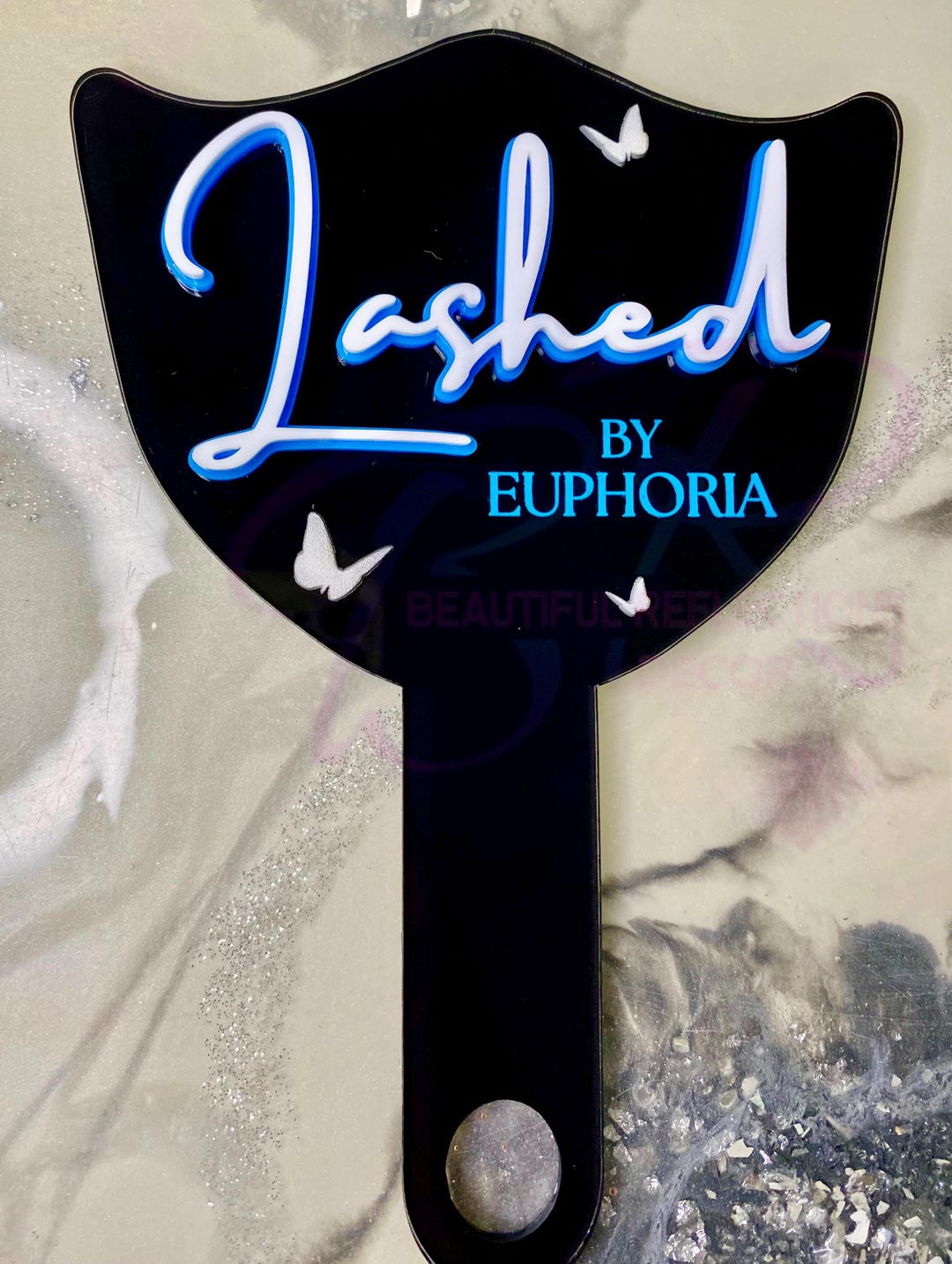 Personalized Eyelash Tech Prop | Handheld Mirror Social Media Prop ...