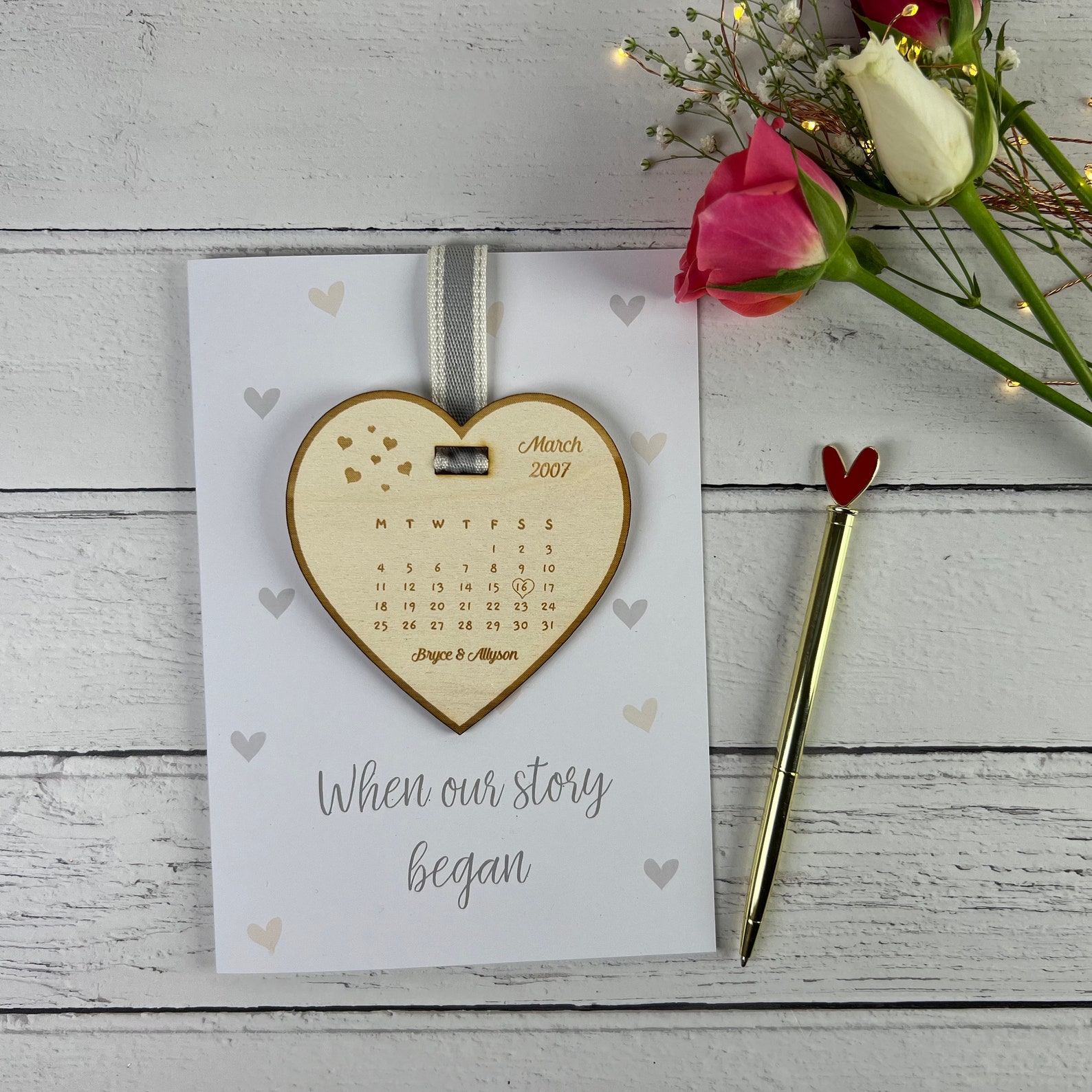 Personalised Day Our Love Story Began, Anniversary Card, Special Date ...