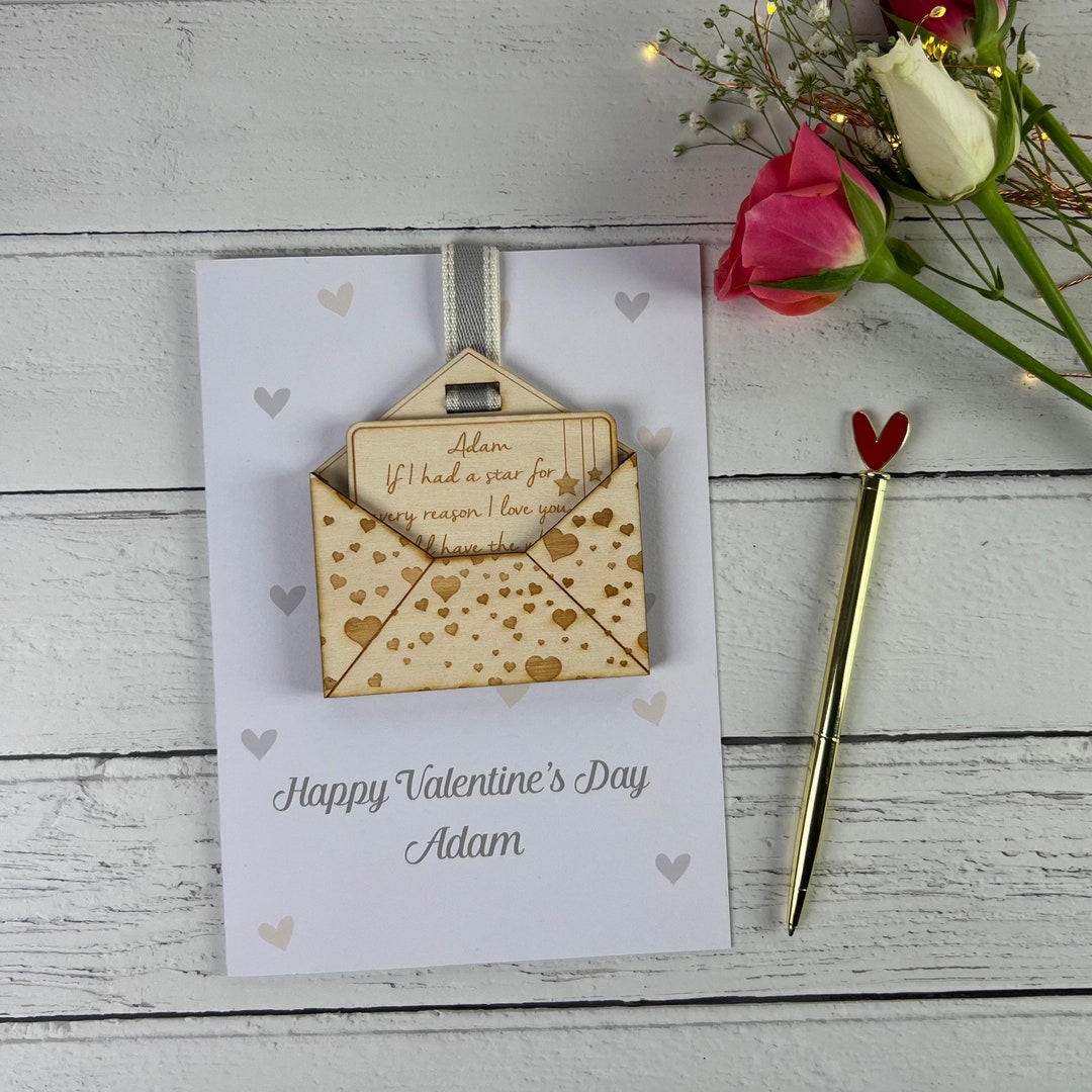 Valentines Day Card- Love Letter and Envelope, Reasons Why I Love You ...