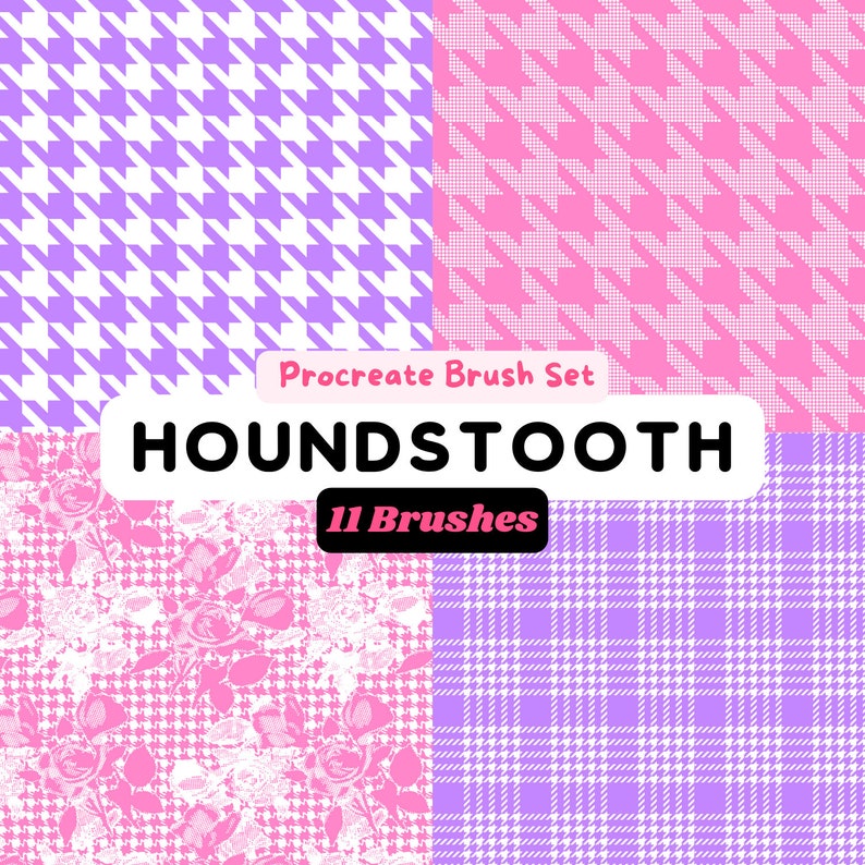 Houndstooth Kawaii Procreate Brushes Seamless Background Plaid - Etsy