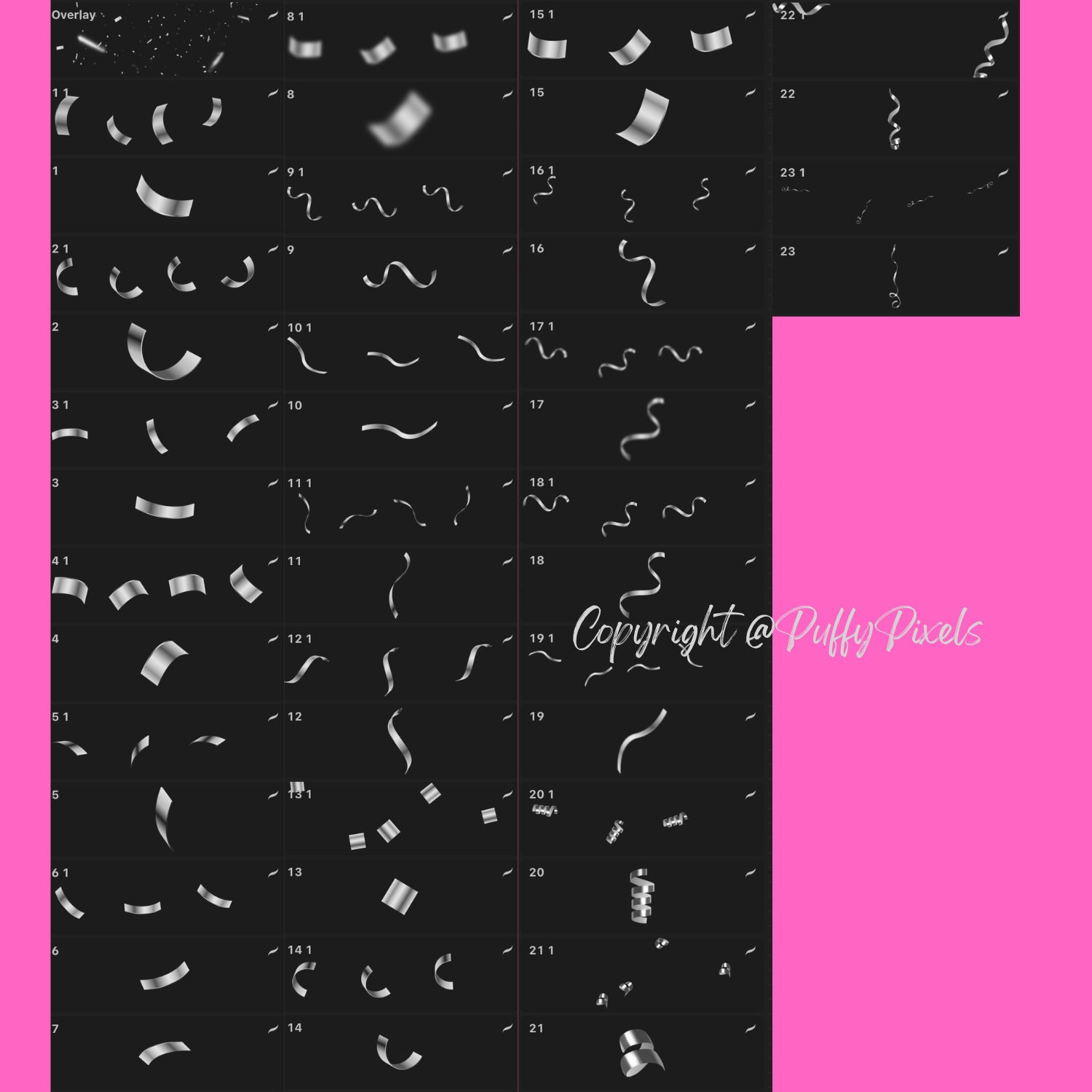 Procreate Confetti Party Streamers Stamps Partycore Sprinkles Ribbons ...