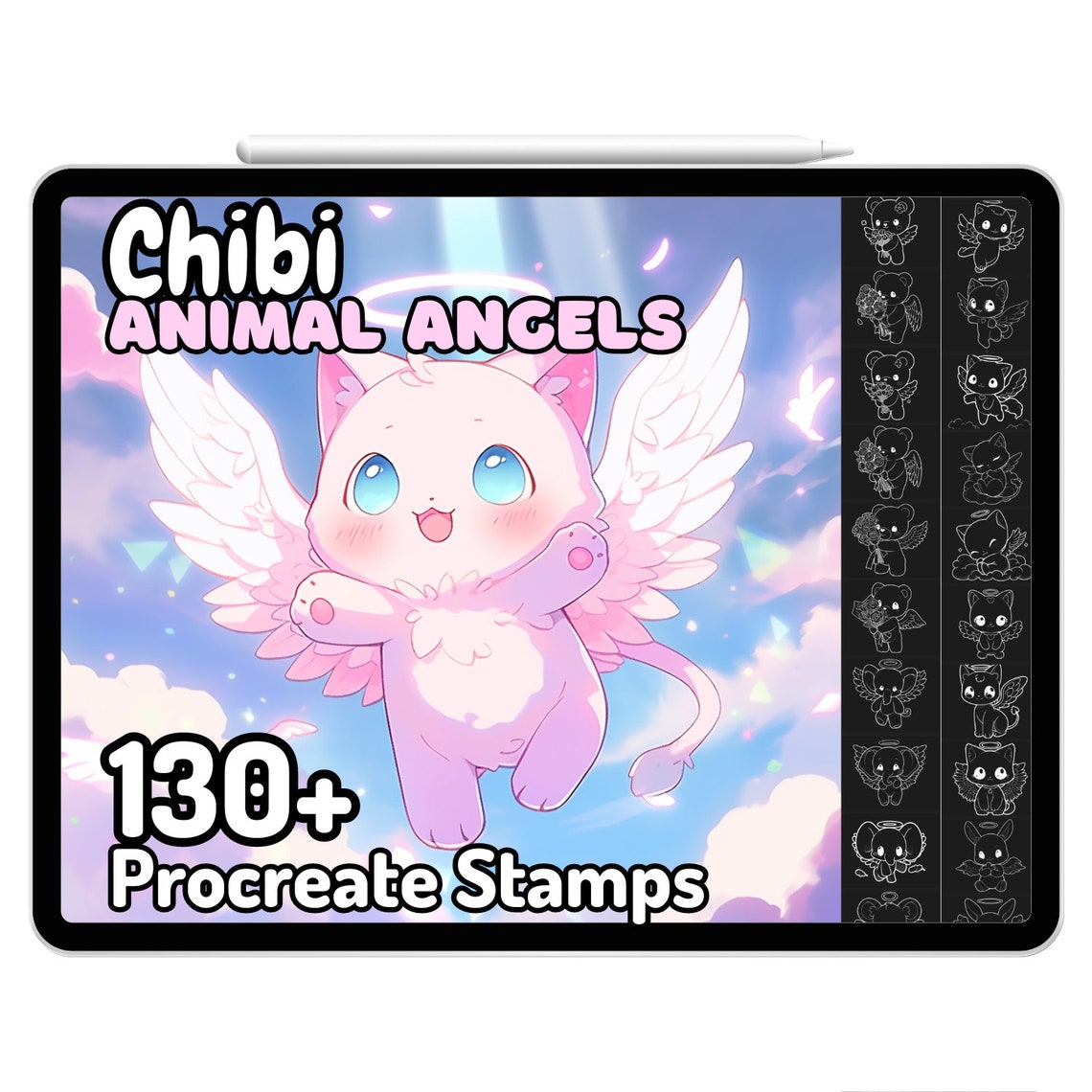 Procreate Chibi Kawaii Animals Angels Pets Cherubs Christmas Kawaii ...