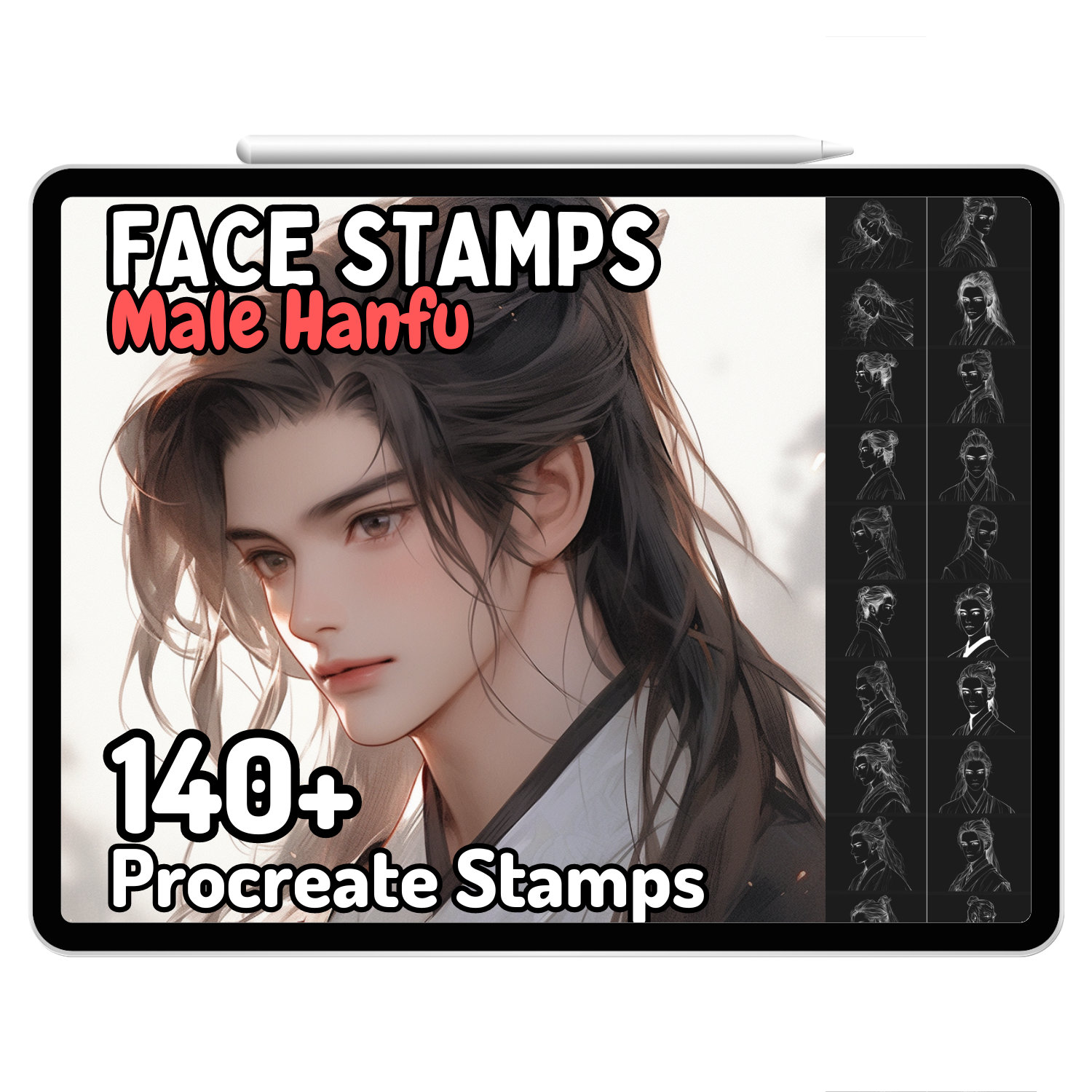 Procreate Male Head Portraits Anime Face Man Brushes Stamps - Etsy