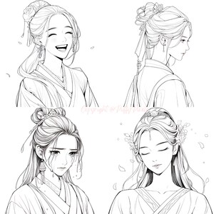 Procreate Anime Face Hanfu Ancient China Girl Woman Female Head Brushes ...