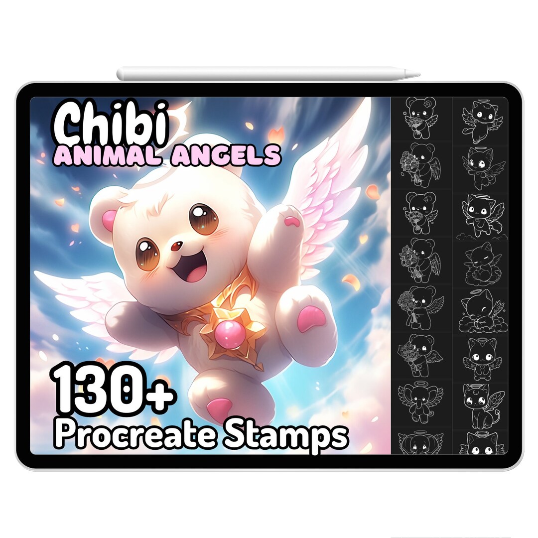 Procreate Chibi Kawaii Animals Angels Pets Cherubs Christmas Kawaii ...