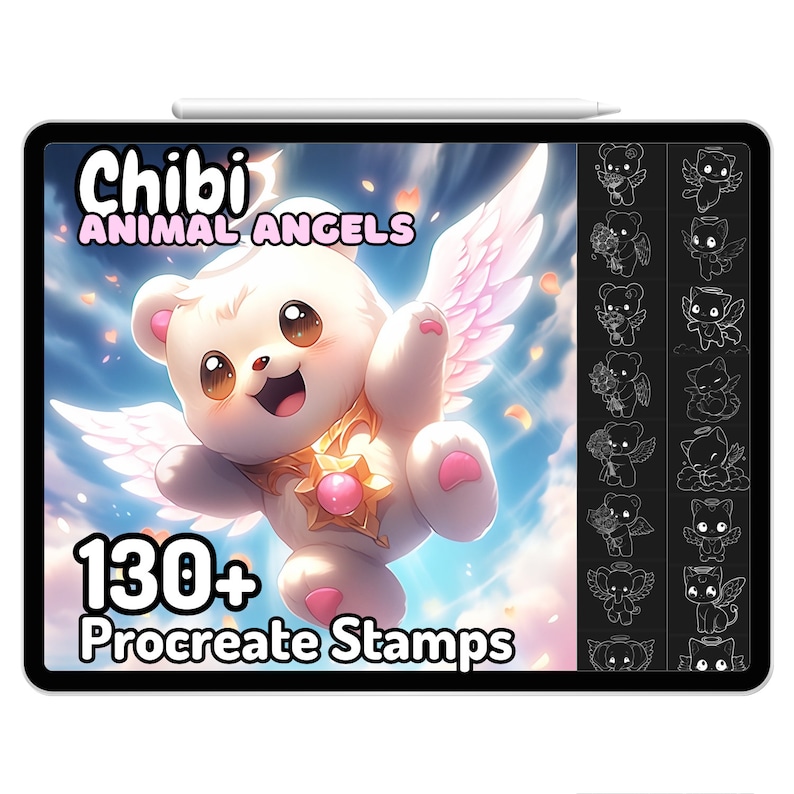Procreate Chibi Kawaii Animals Angels Pets Cherubs Christmas Kawaii ...