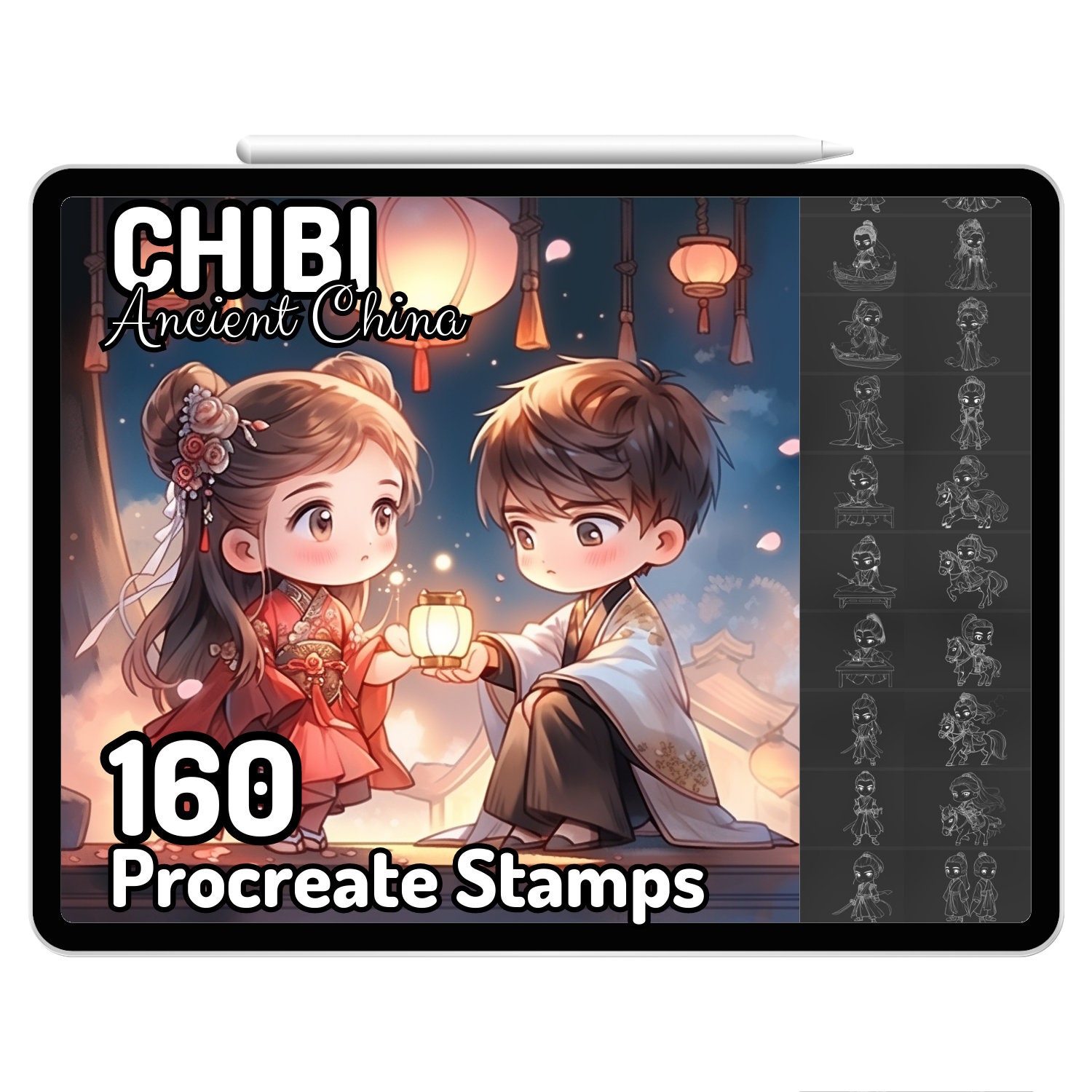 Procreate Chibi Hanfu Ancient Anime Oriental Chinese Wuxia MDZS Fighter ...