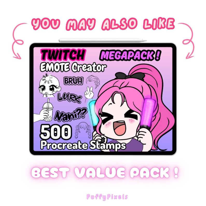 Procreate Twitch Emote Base YCH DIY Discord Lashes Badges Chibi ...
