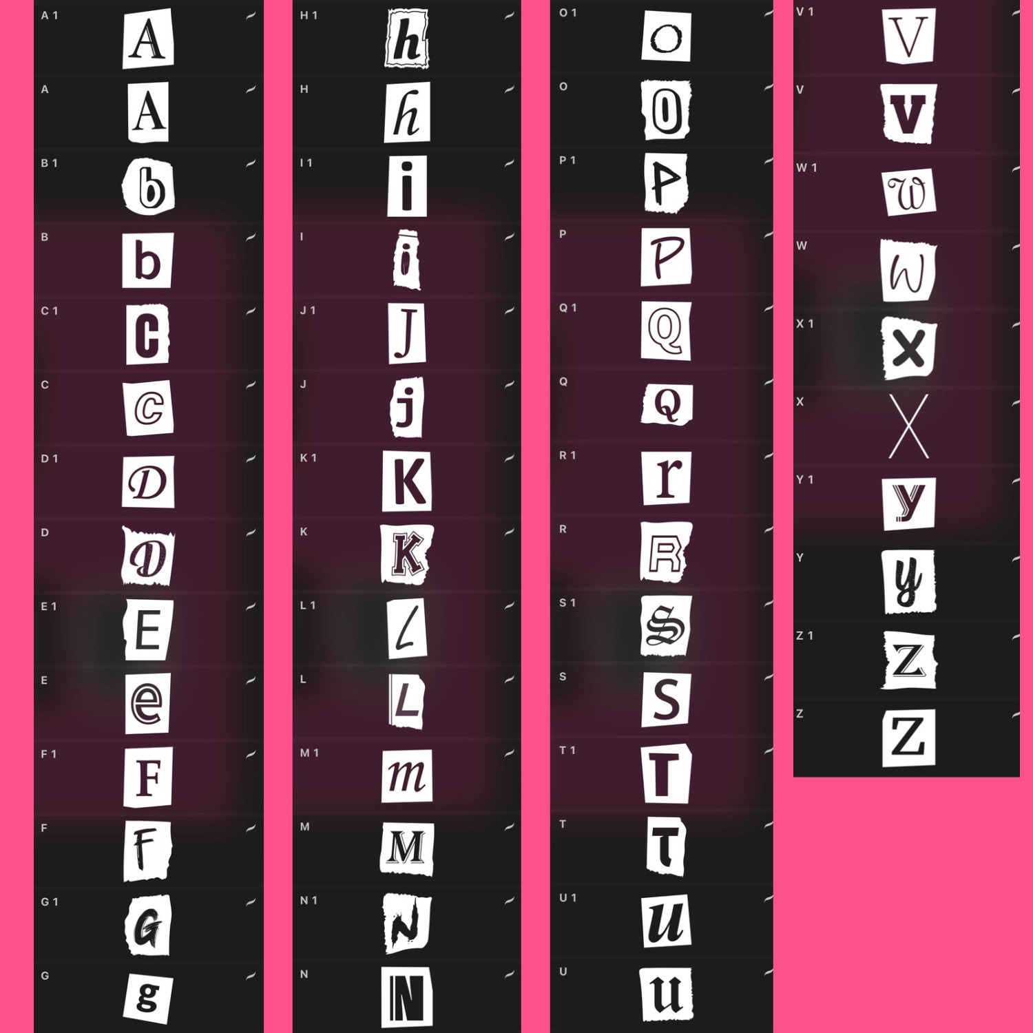 Magazine Cutout Ransom Font Y2K Stamps Procreate Brushes - Etsy Canada