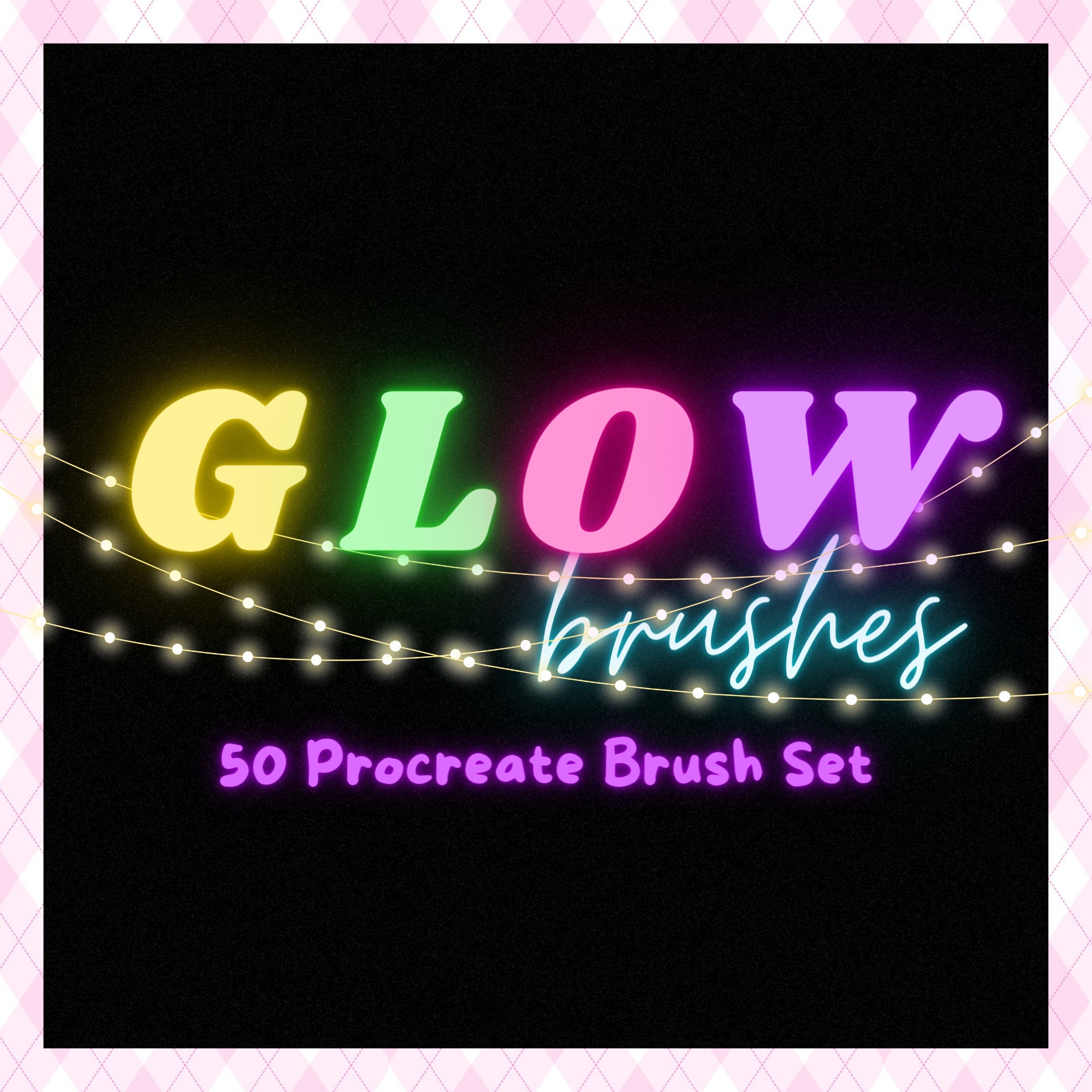 Glow Neon Procreate Brushes Set Lightning Clouds Sparkle Stars Dreamy ...