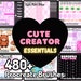 Procreate Creator Essentials Bundle Kawaii Cute Brushes Seamless Background Plaid Arygle Stripes ...