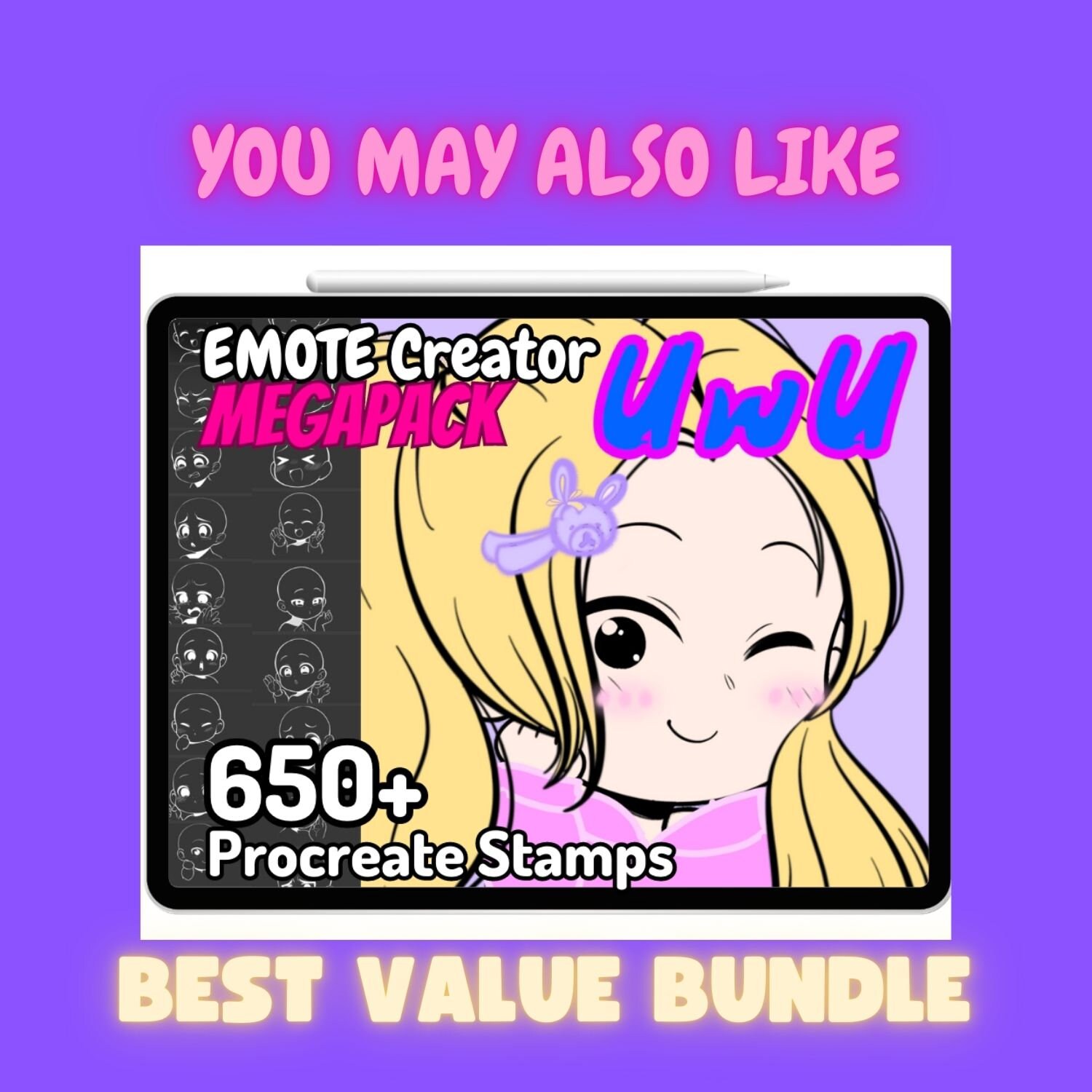 Procreate Emote Base Twitch Discord Badges Chibi Hair Words Symbol ...