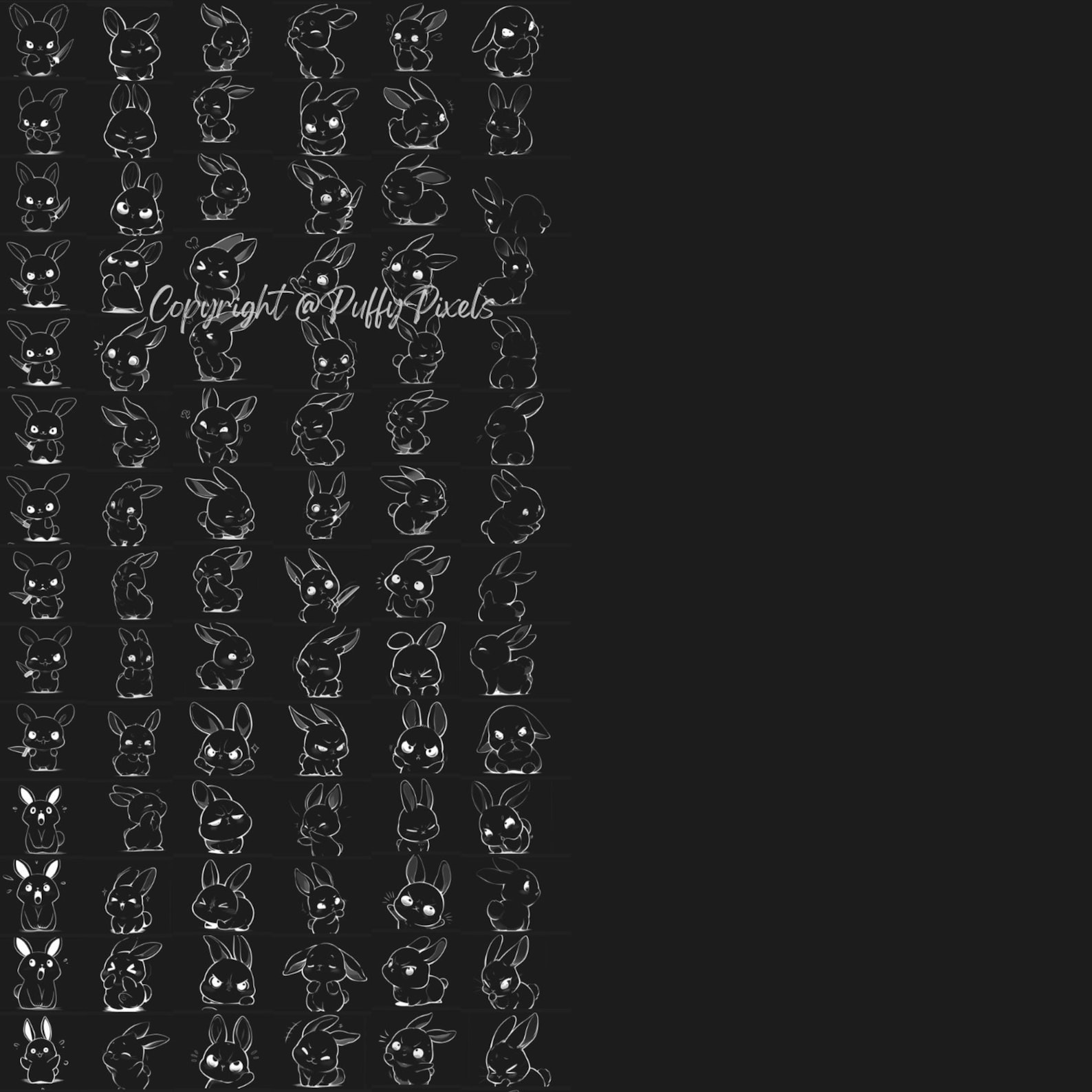 Procreate Bunny Emote Base Twitch Rabbit Discord Badges Cute Doodle ...