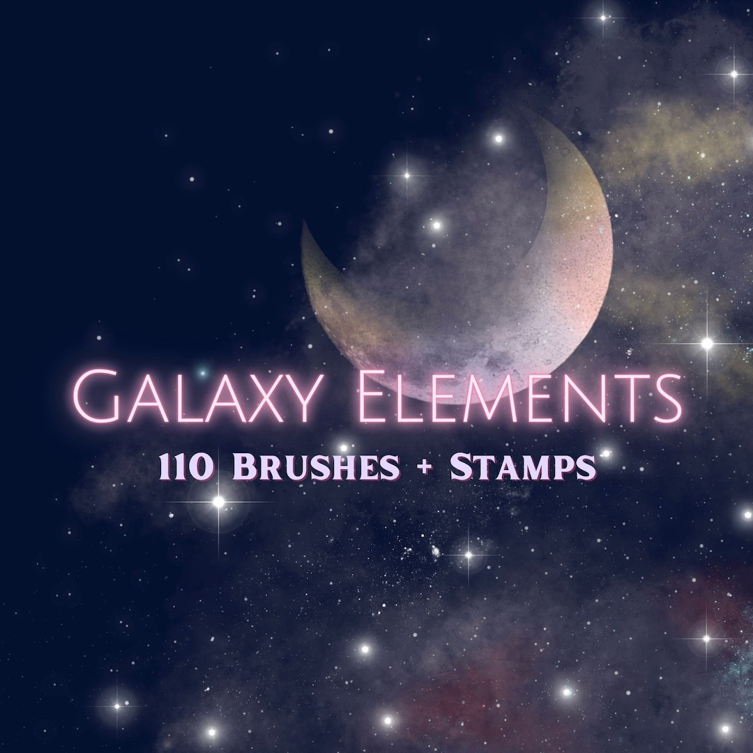 Galaxy Space Procreate Brushes Set Elements Night Sky Clouds Sparkle ...