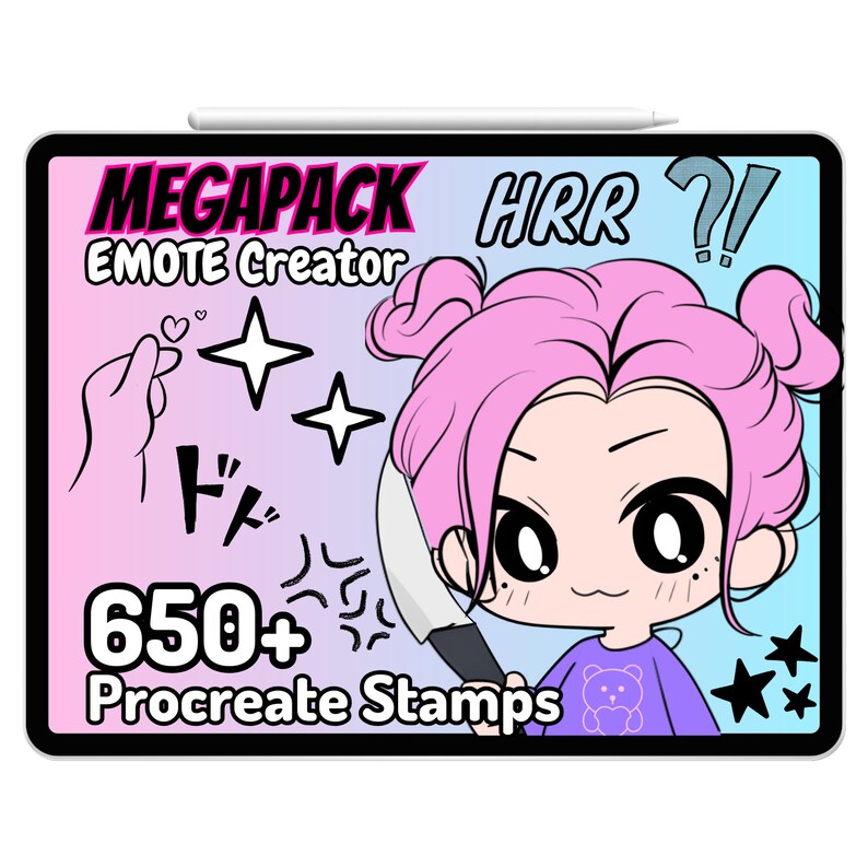 Procreate Emote Base Twitch Discord Badges Chibi Hair Words Memes ...
