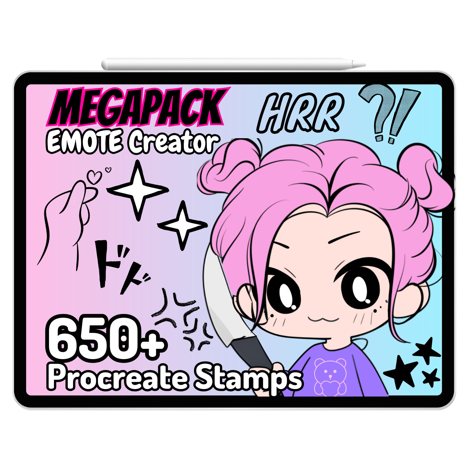 Procreate Emote Base Twitch Discord Badges Chibi Hair Words Memes ...