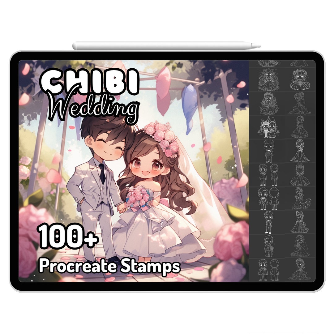 Procreate Chibi Bride Groom Wedding Princess Kawaii Drawing - Etsy