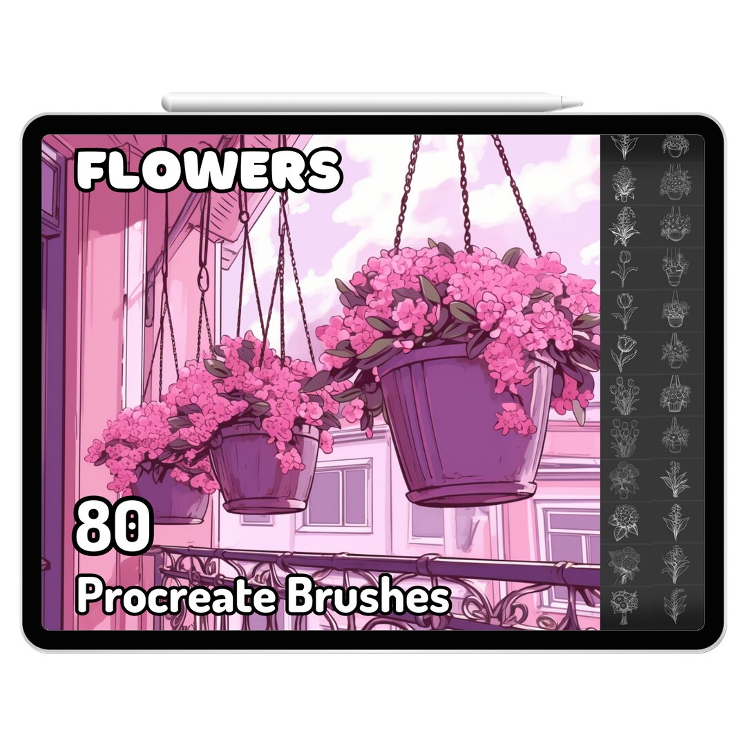 Procreate Flowers Hanging Basket Pot Bouquet Brushes Stamps Lily of the ...