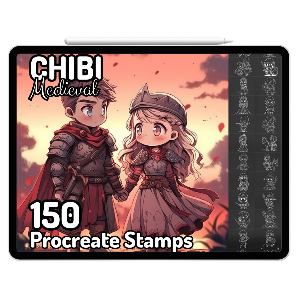 Procreate Chibi Medieval Ancient Warrior Gladiator Princess Queen ...