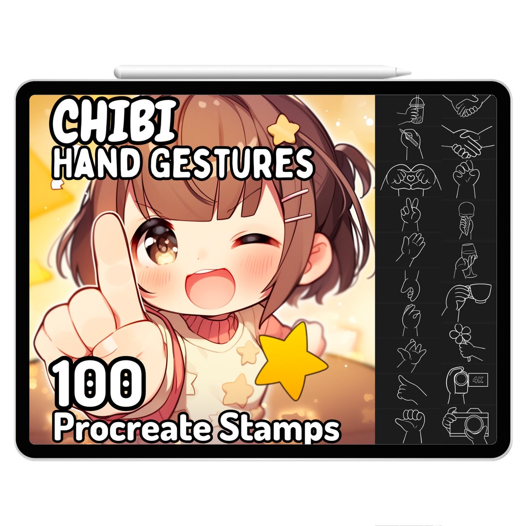 Procreate Chibi Hand Gestures Fingers Kawaii Character Drawing Guide ...