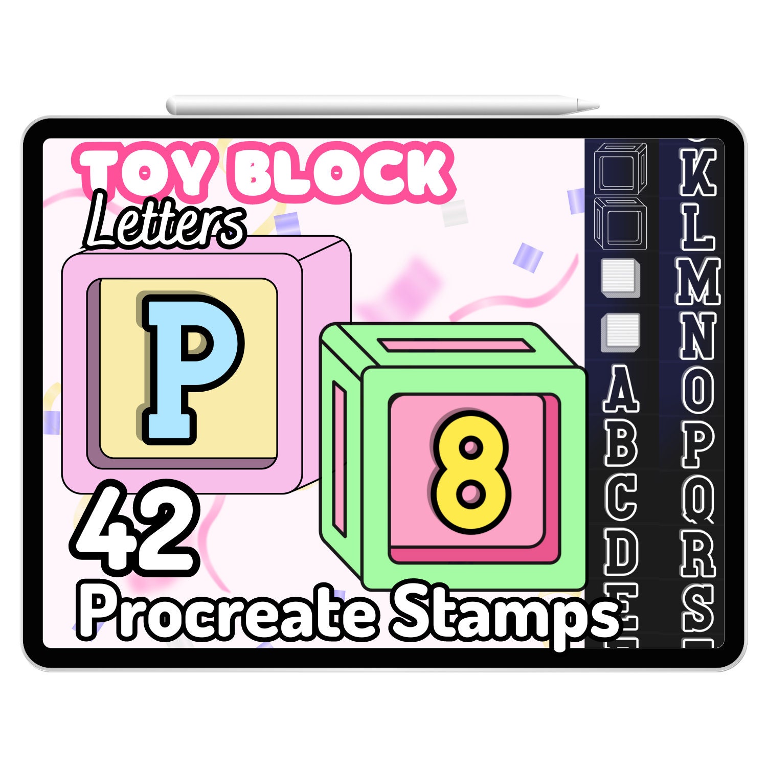 Procreate Toy Block Font Baby Alphabets Numeric Kidcore Partycore Fun ...