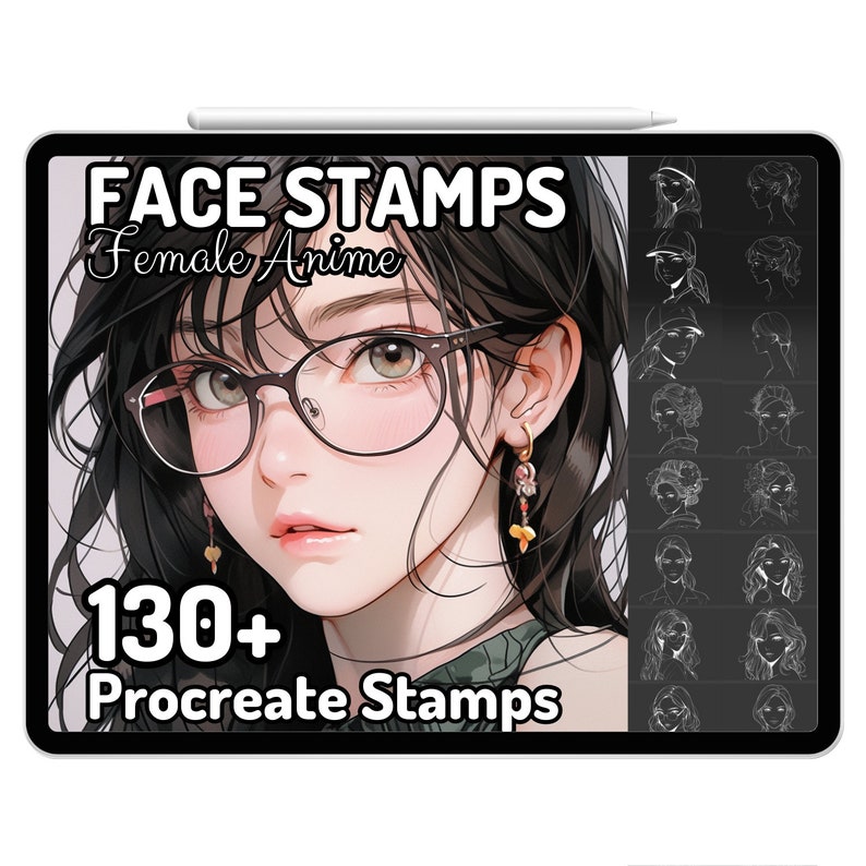 Procreate Anime Face Girl Woman Female Head Brushes Stamps - Etsy Singapore