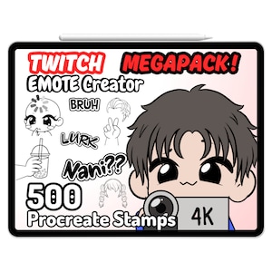 Procreate Twitch Emote Base YCH DIY Discord Lashes Badges Chibi Girl ...