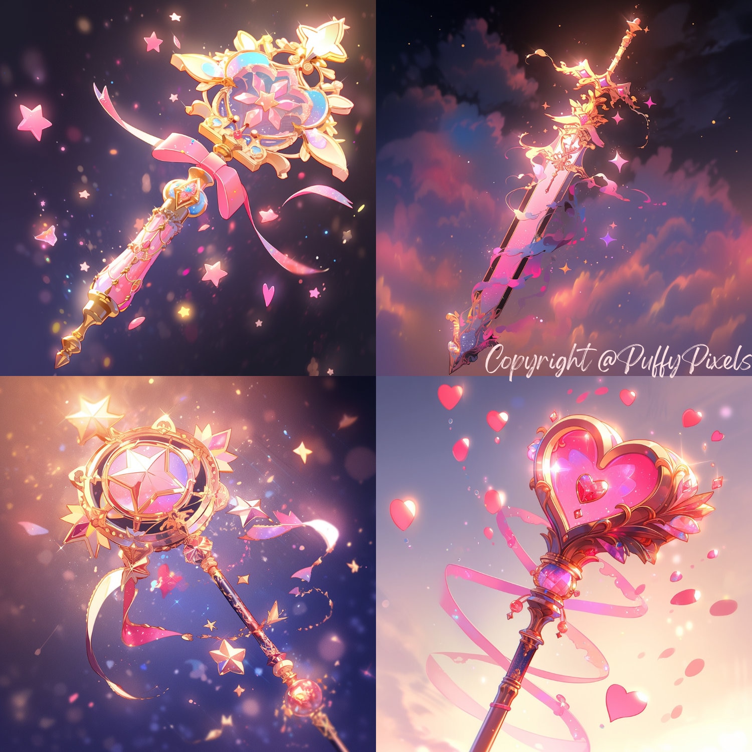 Procreate Magic Weapons Anime Wand Sword Brushes Magical Girls Pack ...