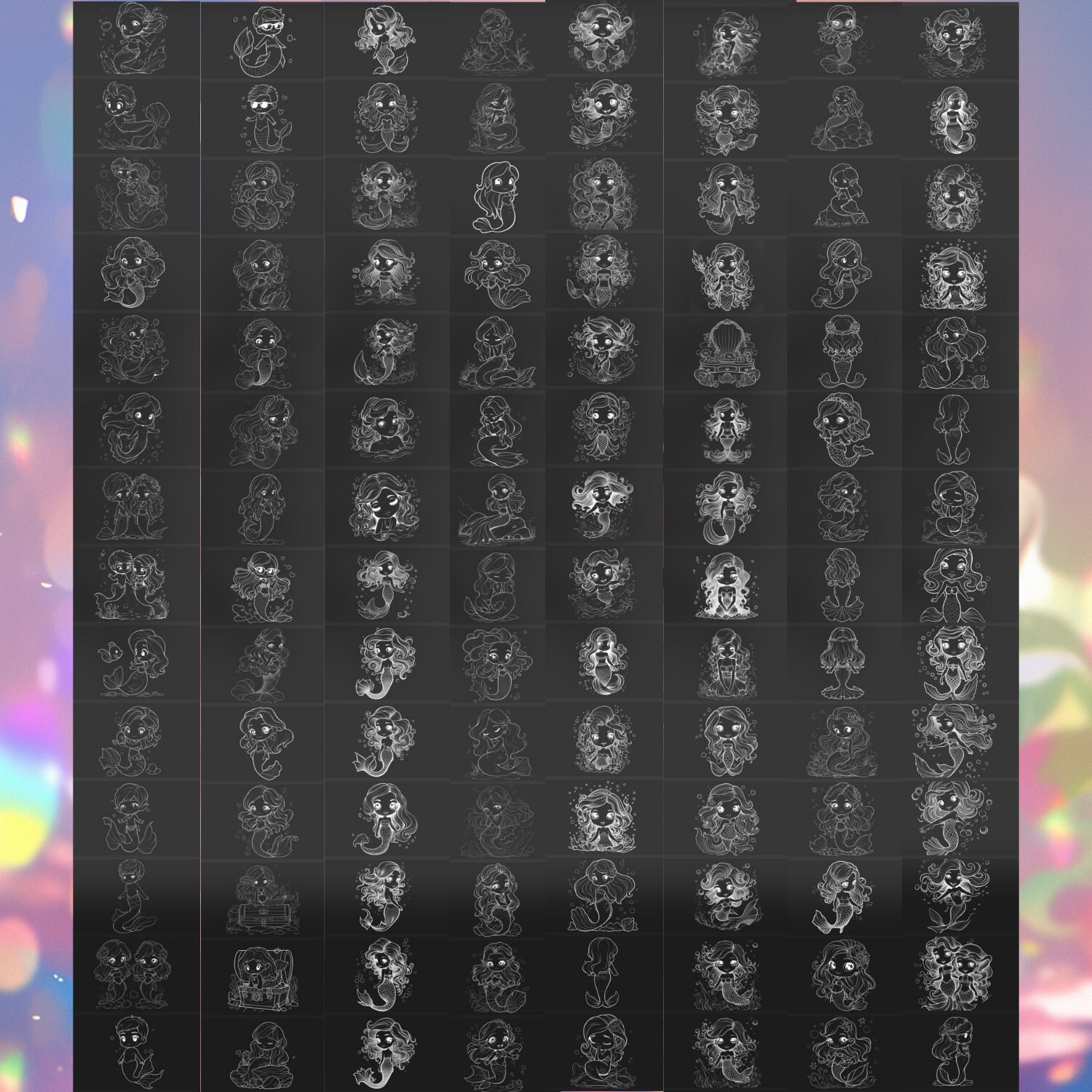 Procreate Chibi Mermaid Merman Mermaids Kawaii Magical Drawing Guide ...