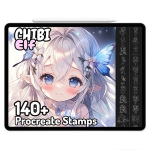 Procreate Chibi Elf Elves Kawaii Drawing Guide Stamps Brushes Anime ...