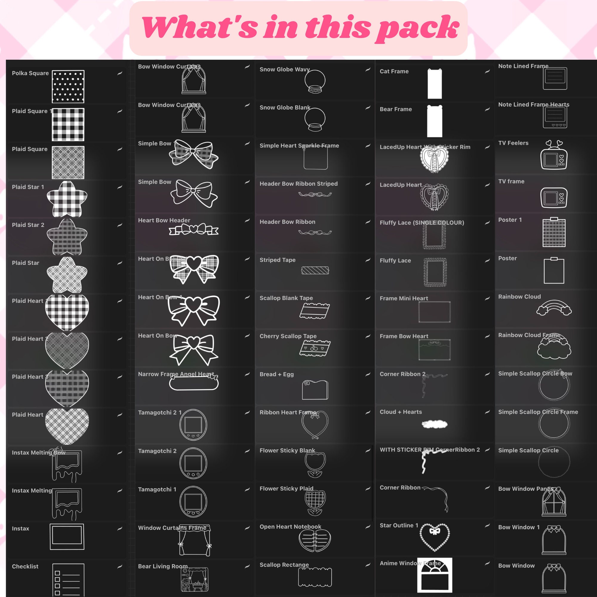 Kawaii Procreate Brushes Stamps Frames Sticker Elements Sticky - Etsy