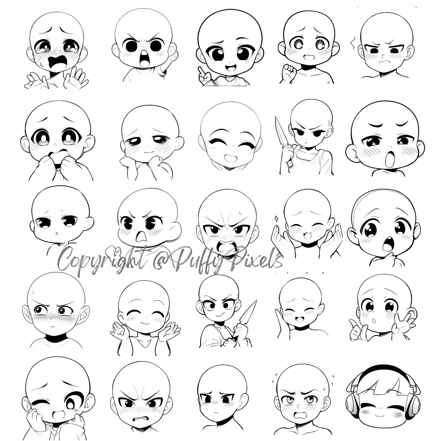 Procreate Emote Base Twitch Discord Badges Chibi Hair Words Symbol ...