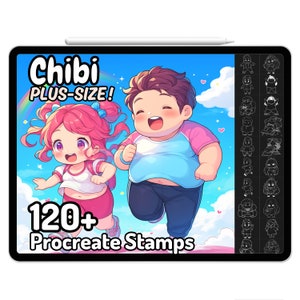 Procreate Chibi Plus Size Chubby Cute Girl Boy Couple Drawing Guide ...