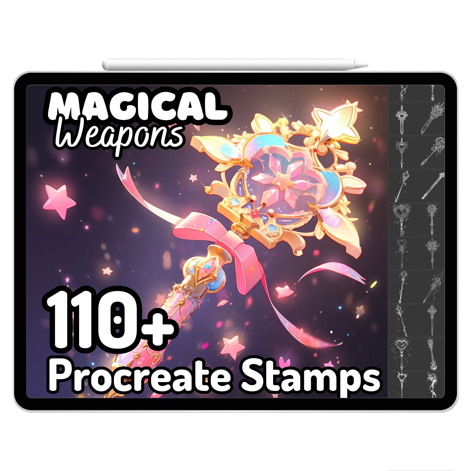 Procreate Magic Weapons Anime Wand Sword Brushes Magical Girls - Etsy