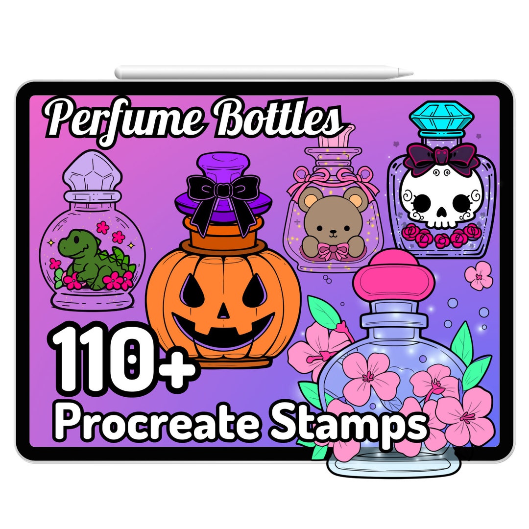 Procreate Perfume Bottles Potion Kawaii Skeleton Creepy Cute Halloween ...
