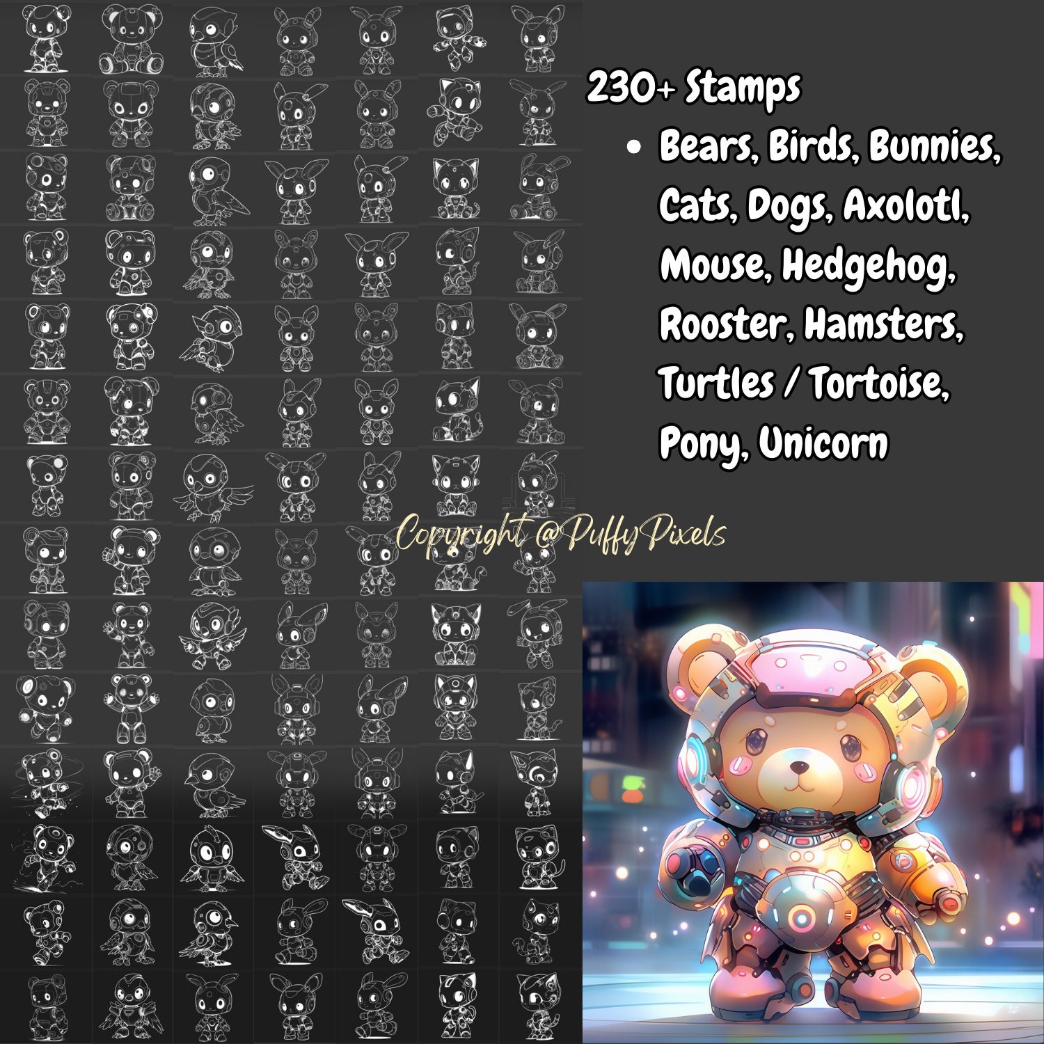 Procreate Robot Pets Animals Cybercore Kawaii Chibi Drawing - Etsy Procreate Robot Pets Animals Cybercore Kawaii Chibi Drawing - Etsy