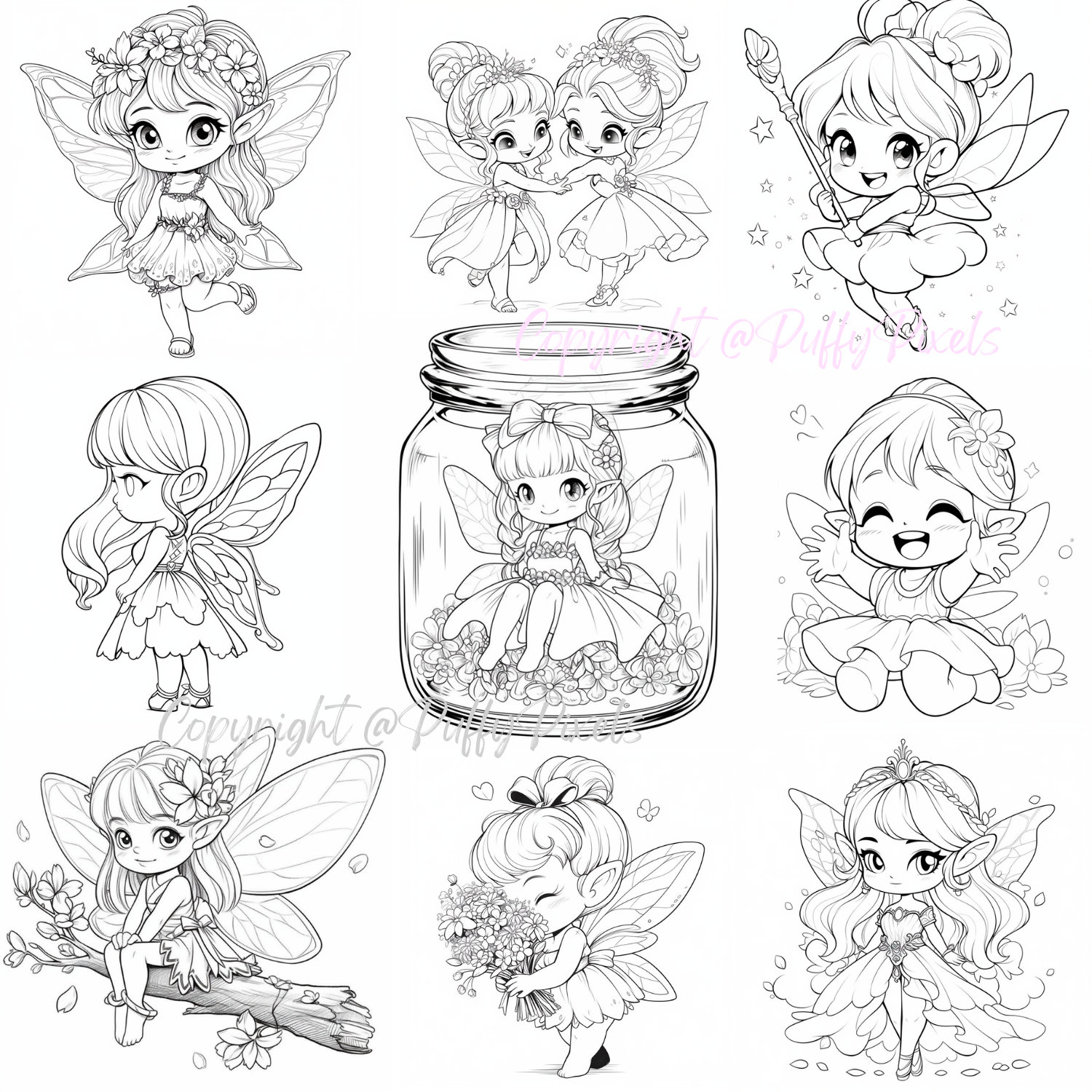 Procreate Chibi Fairy Fairies Kawaii Drawing Guide Stamps Brushes ...