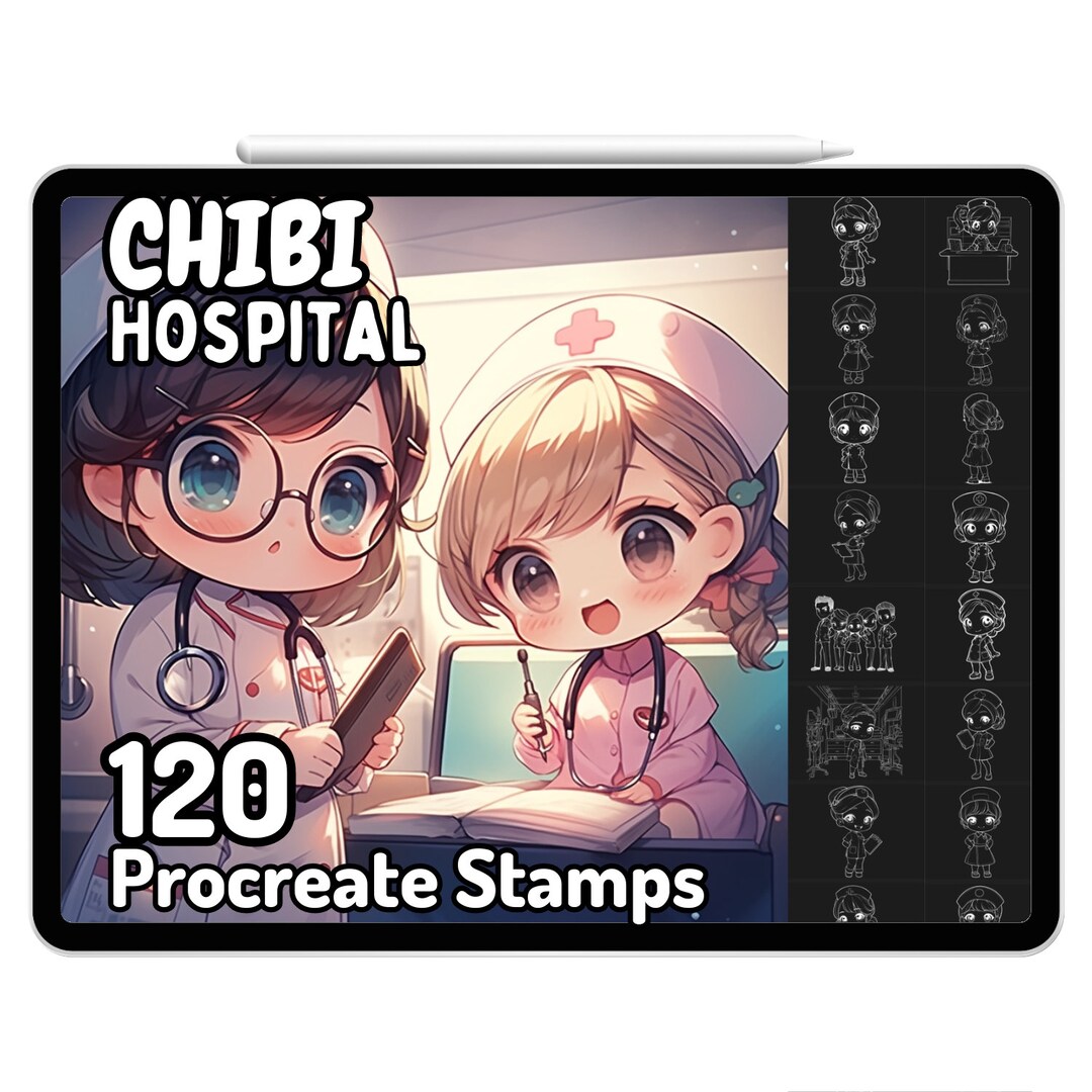 Procreate Chibi Hospital Nurse Doctor Stamps Healthcare - Etsy