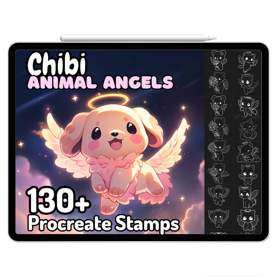 Procreate Chibi Kawaii Animals Angels Pets Cherubs Christmas Kawaii ...