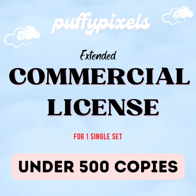 Commercial License ONE Single Set Commercial License - Etsy