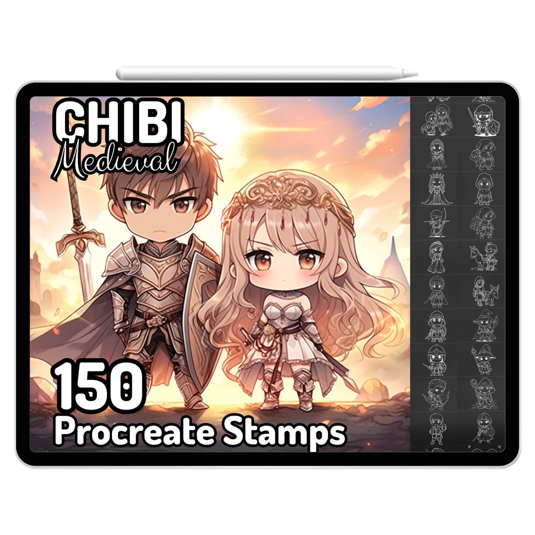 Procreate Chibi Medieval Ancient Warrior Gladiator Princess Queen ...
