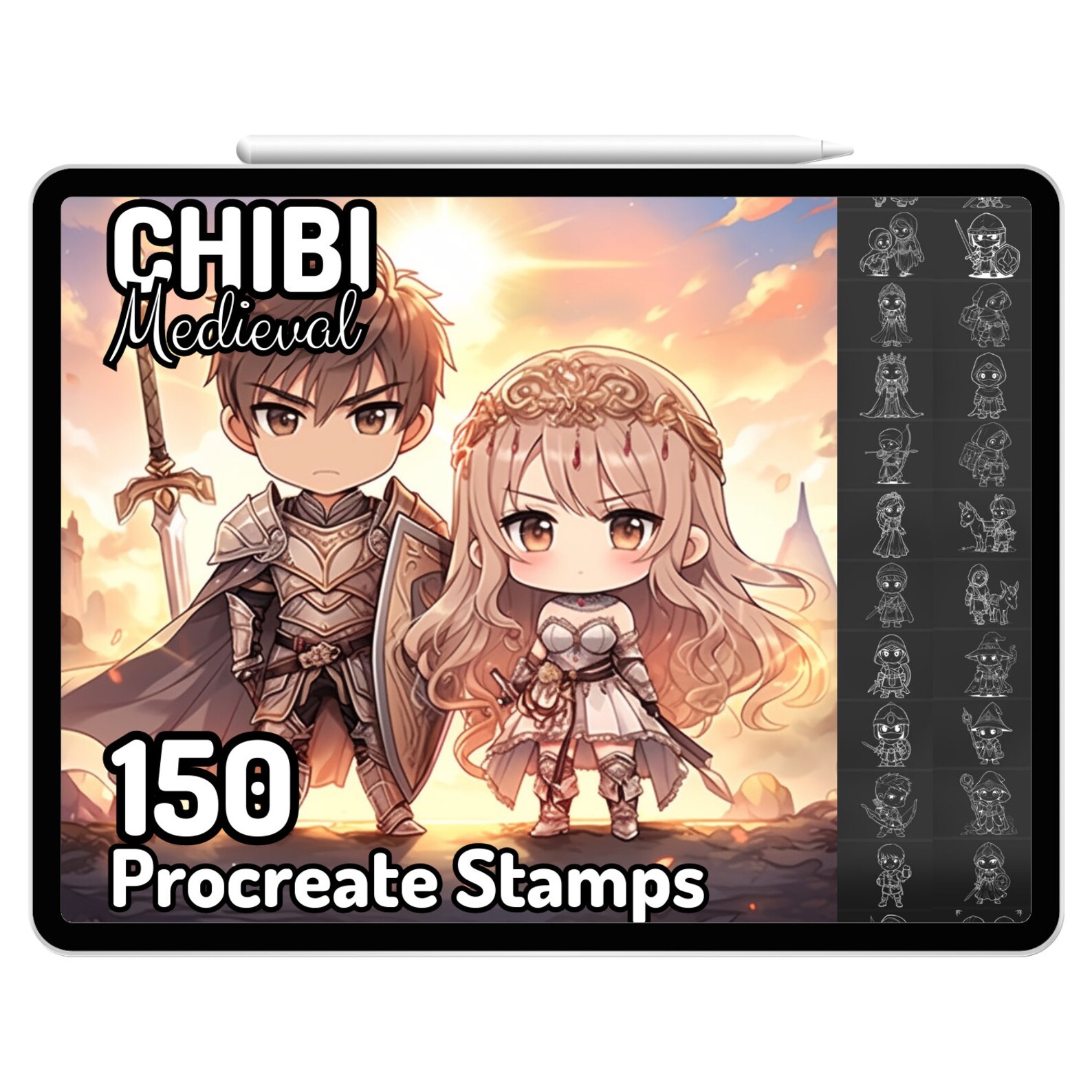 Procreate Chibi Medieval Ancient Warrior Gladiator Princess Queen ...