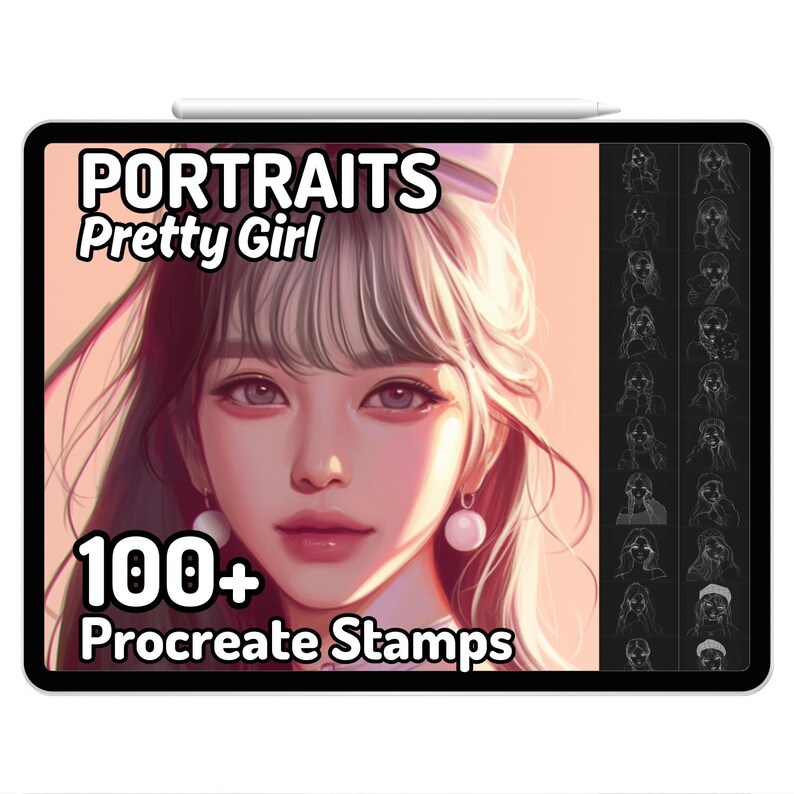 Procreate Portrait Pretty Face Jelly Art Base Girl Female Head Brushes ...